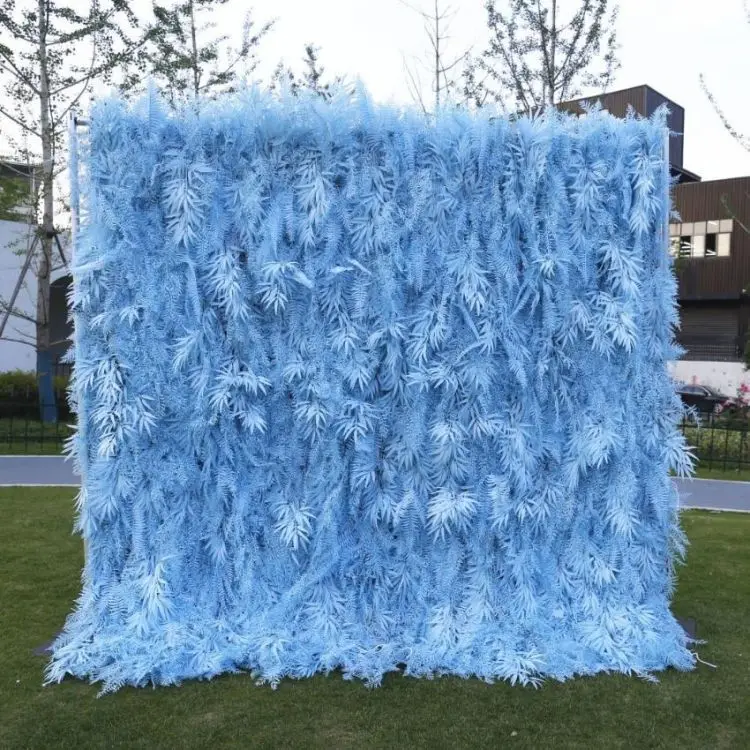 White Feather Wall Backdrop Wedding Wall Artificial Flowers Panel Roll ...