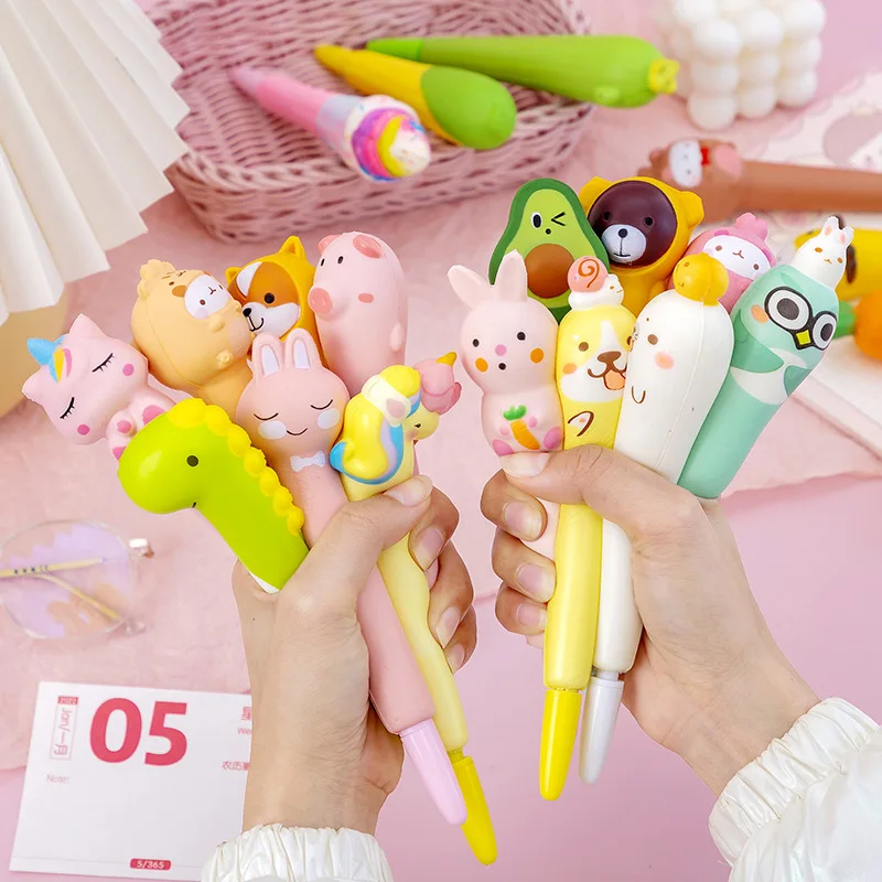 Cute Kawaii Pen Cartoon Design Promotional Squishy Gel Pen for Students ...