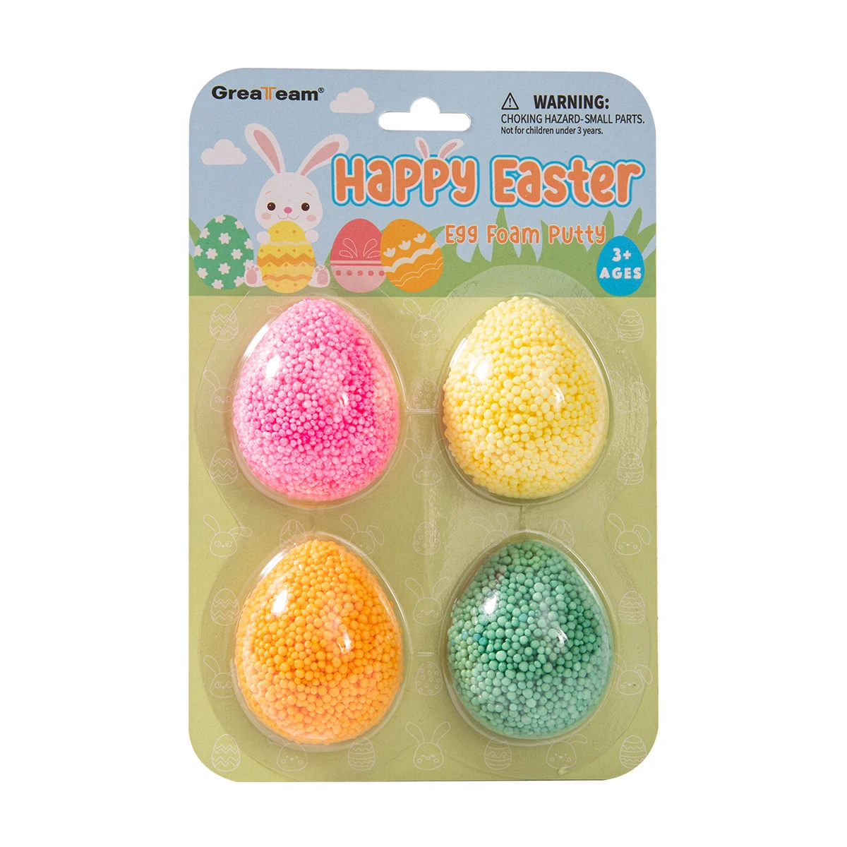 Floating Happy Easter Foam Putty Blister Card Packing Diy Snow Putty ...