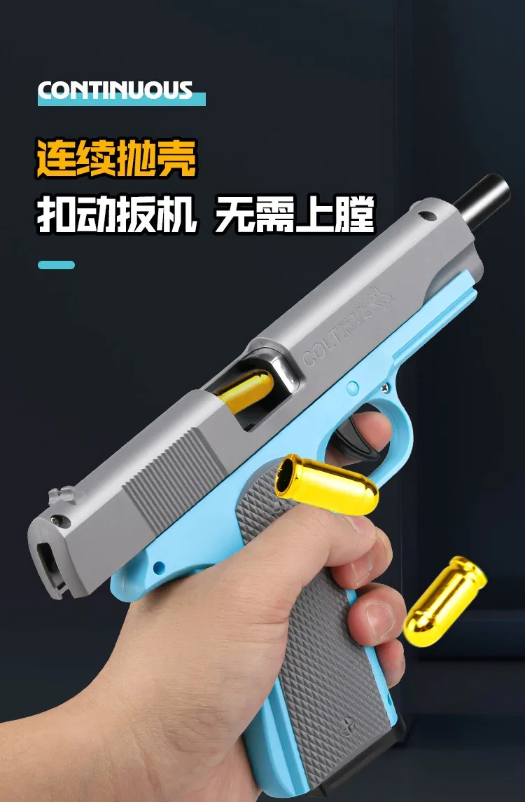 1911 Hot Selling Revolver Soft Bullet Safe Metal Realistic Jump ...