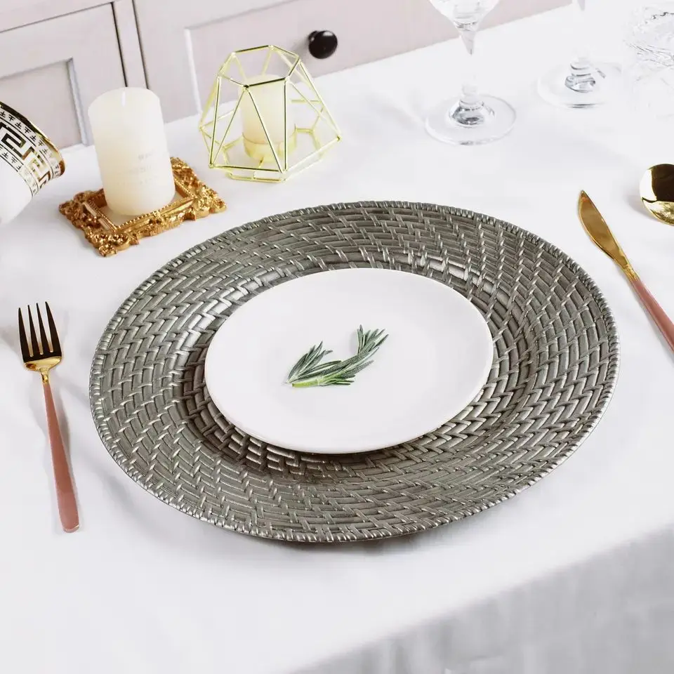 Customized Luxury Decoration Charger Plate Wholesale Plate Plastic ...