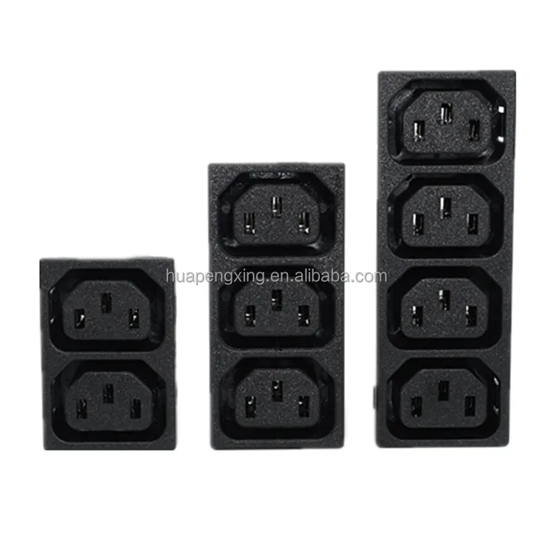 3 Ways C13 Female Power Socket - 4 Position Wall Outlet
