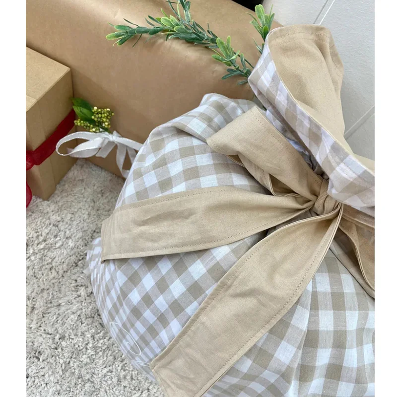 2023 Custom Quilted Santa Sack Christmas Polyester Gingham Large Stripe ...