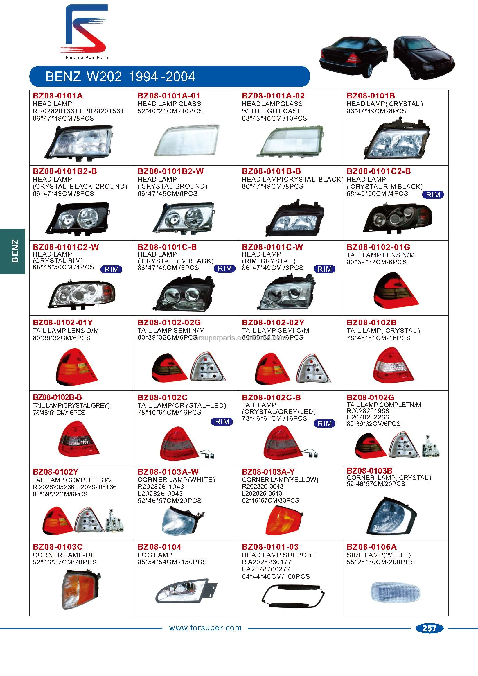 Front Grille for BENZ W202 1994 -2004 Auto Parts 202-8800083