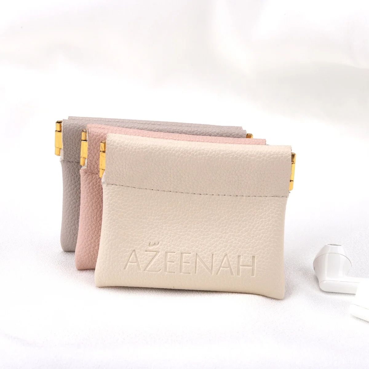 Custom Emboss Printing Leather Jewelry Bag - Storage & Display