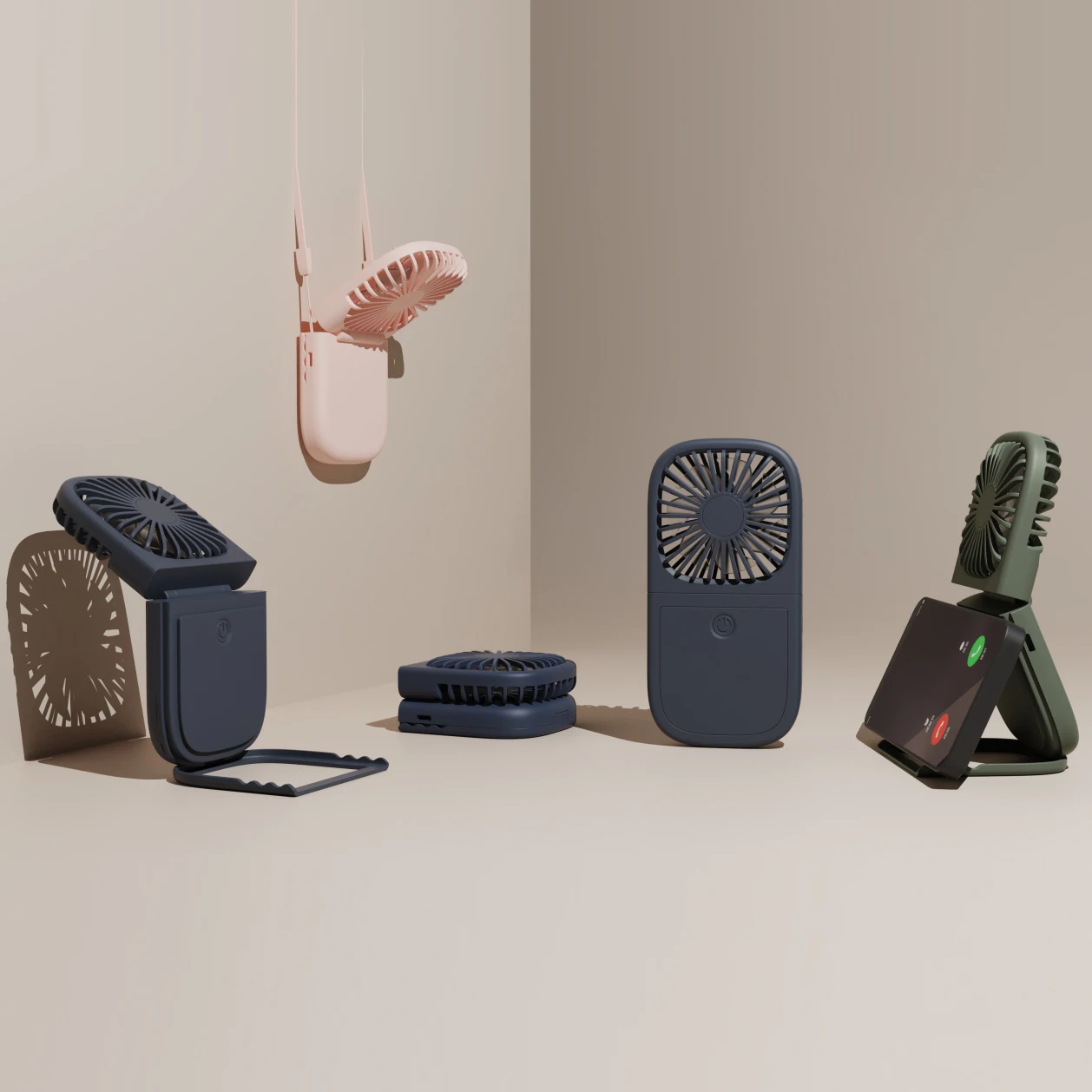 Portable Handy Fan - Foldable Mini Fan with Power Bank