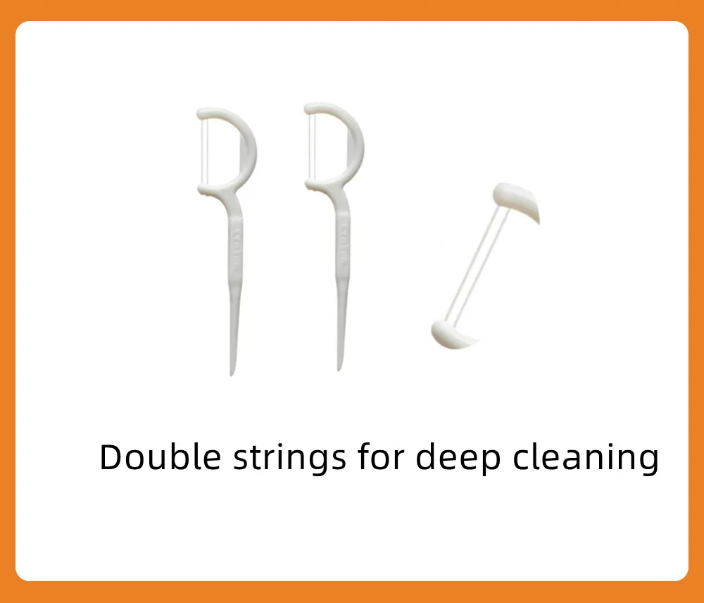 Customized Placker Orthodontic Kids Dental Flossing Flosser Stick Mint Flavored Double String ...