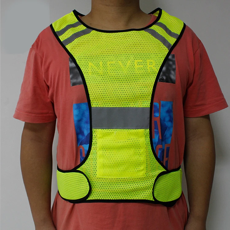 Fluorescent Reflective Safety Vest With Led Light Customizable Outdoor ...