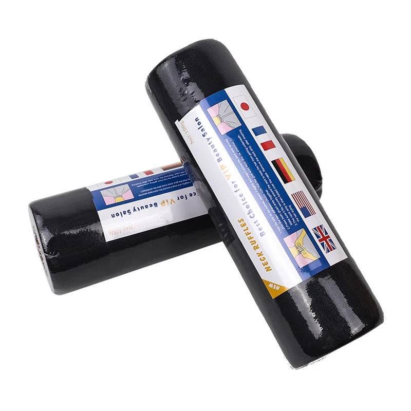 Barber Black Disposable Neck Strip Ruffles Paper with Muffler Scarf ...