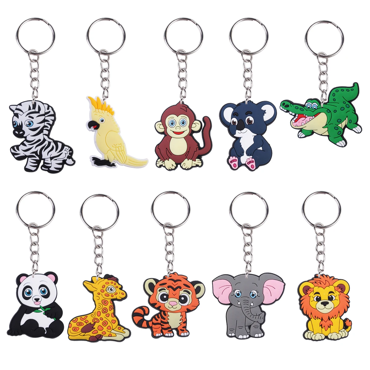 Wholesale Pvc Wild Animal Rubber 2d Key Chains Promotion Sale Designer ...