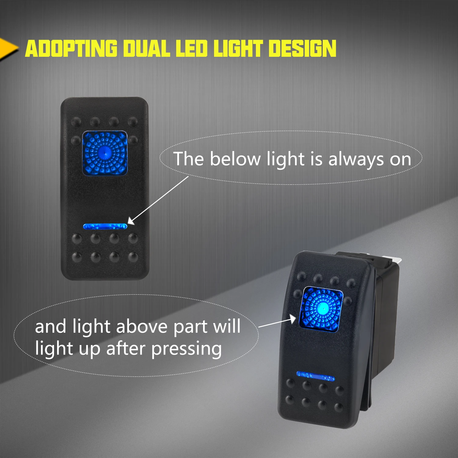 12V 5Pin SPST 2Positions Rocker Switch on OFF Waterproof Marine Rocker ...