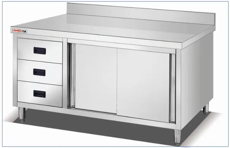 304 China Commercial Kitchen Cabinet Factory with Drawer Wholesale