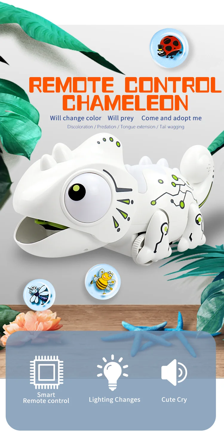 Other Education Toy Radio Remote Control Chameleon RC Robot Color ...