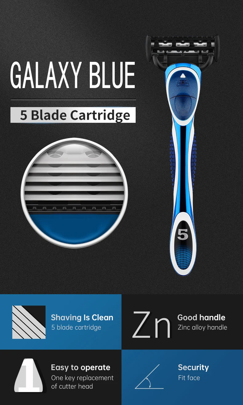 Customized New Design Pack 5 Blade Razor System Razor 5 Blades ...
