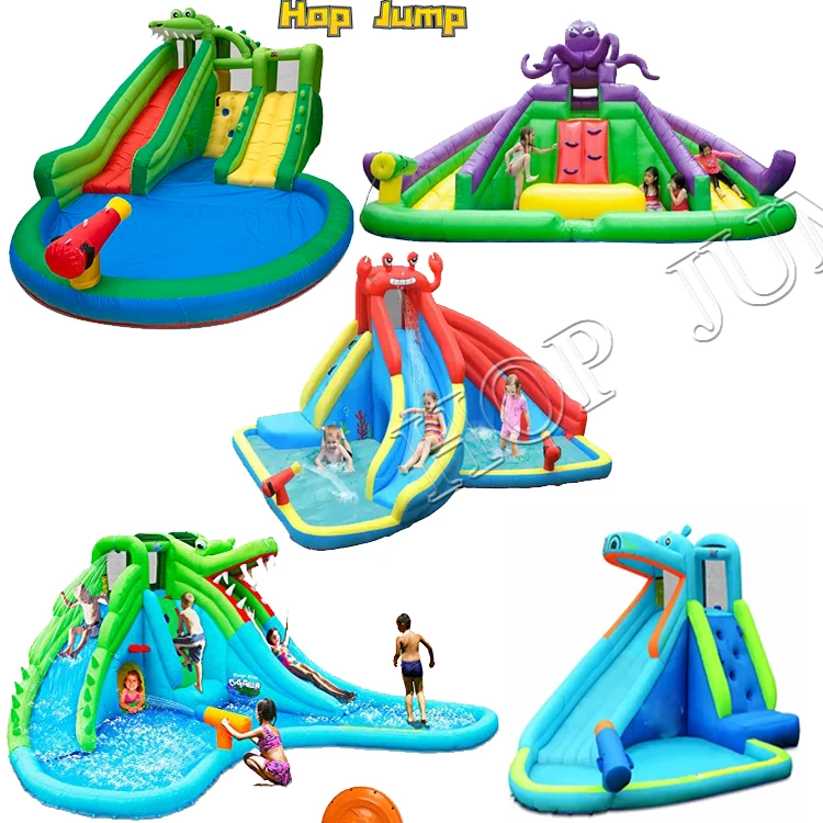 Outdoor Playground Inflatable Bounce House Water Slide Crocodile Theme ...