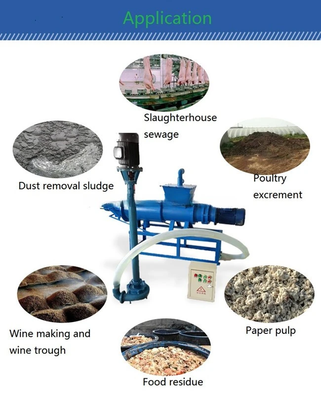 Small Cow Dung Chicken Manure Dryer Dewatering Machine Price Of Screw ...