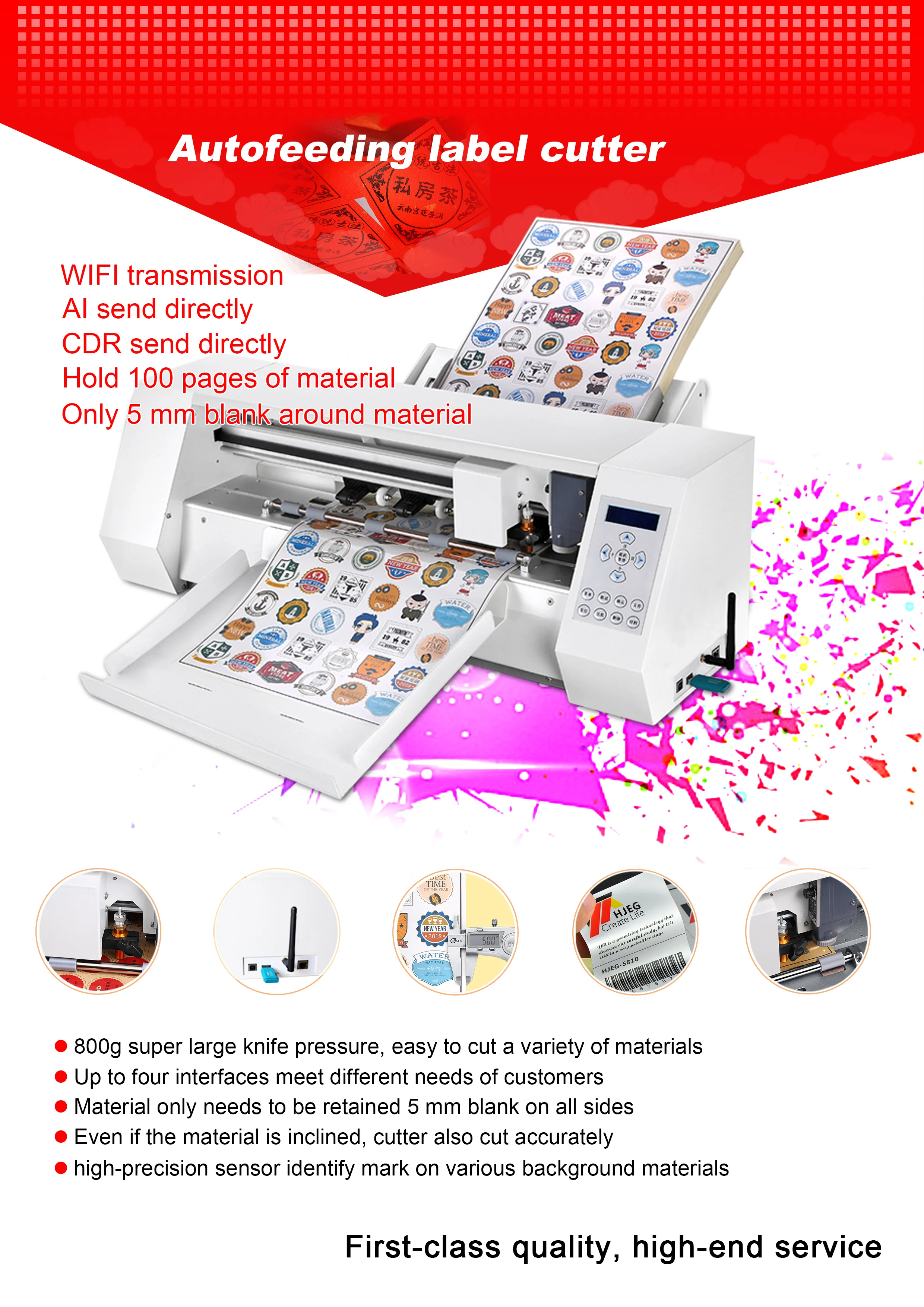 A3+ Sheet Continuous Autofeed Digital Cardboard Label Cutter Machine ...