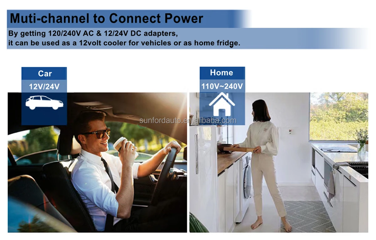 Compressor Car Fridge Electric Cooler Box Refrigerator Ac Dc 12v 24v ...