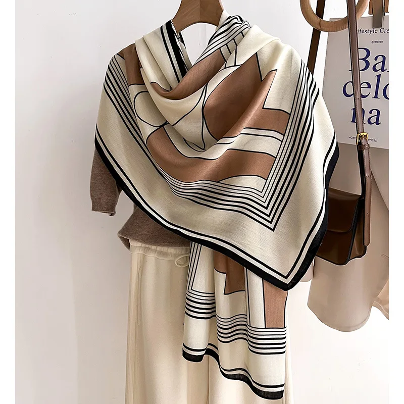 Euro Style Custom Design Geometric Print Scarf Head Wraps 70*180cm ...