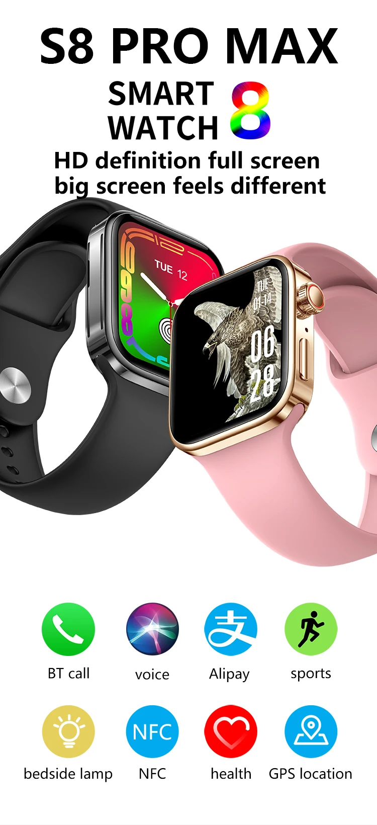 Newest 2.02 Inch Series 8 Smart Watch 2022 Relojes Inteligentes Sport ...