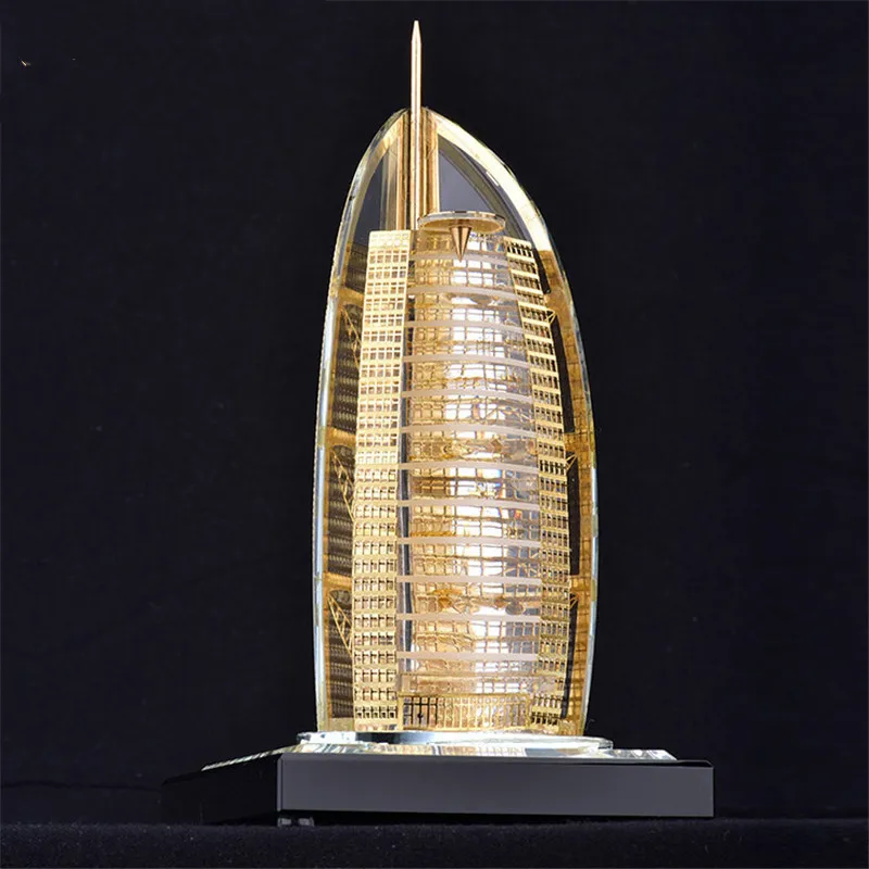 Golden Crystal Burj Al Arab Hotel Custom Crystal Building Model - Buy ...