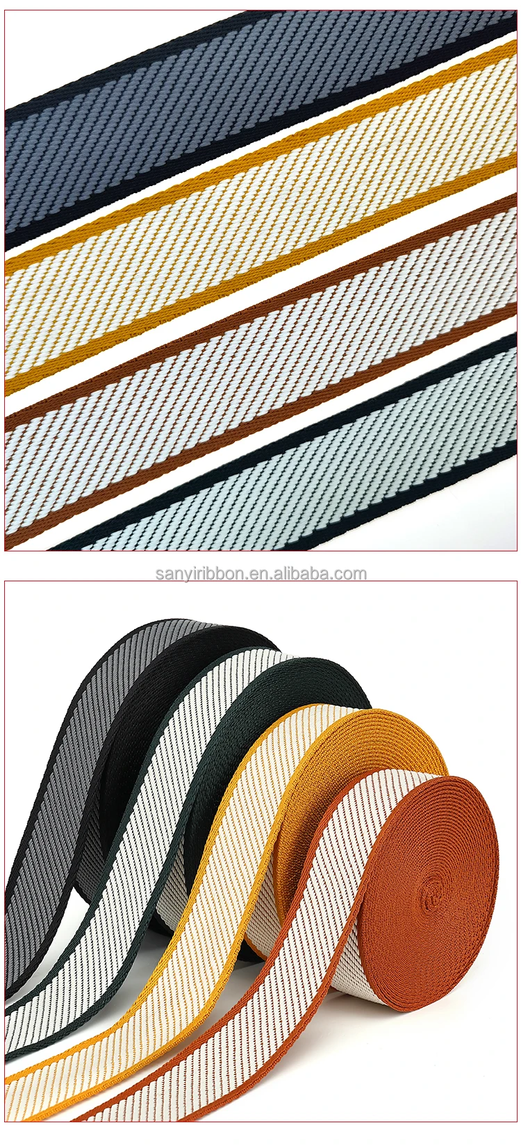 Factory Custom Jacquard Webbing Custom Logo Polyester Webbing Bag ...