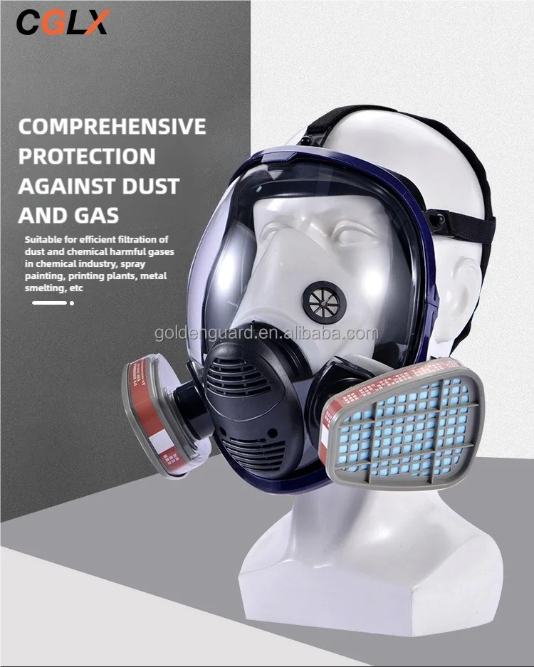 CGLX Spherical Silicone Full Face Respirator Mask for Painting Chemical ...