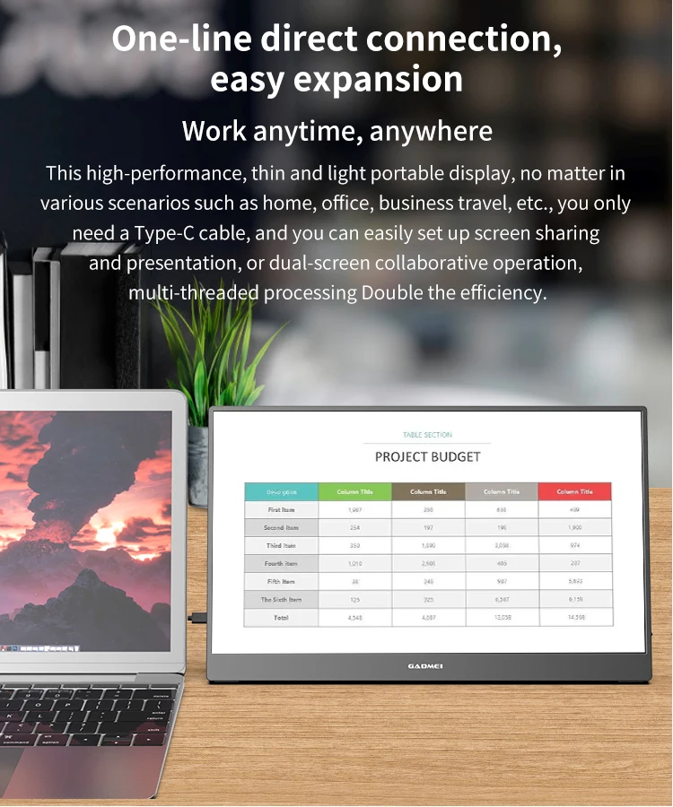 High Speed Full Hd Ips Led Extended Screen Portable Basic Monitors 15.6 ...