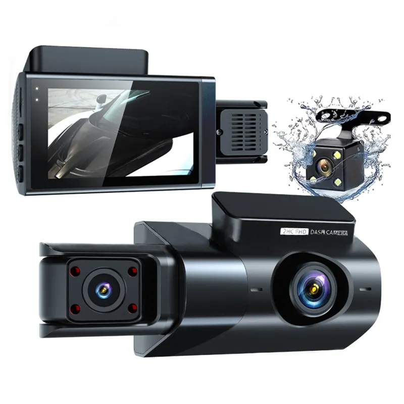 3 Channel Car DVR HD 1080P 3-Len Inside Vehicle Dash Cam Driving Camera ...