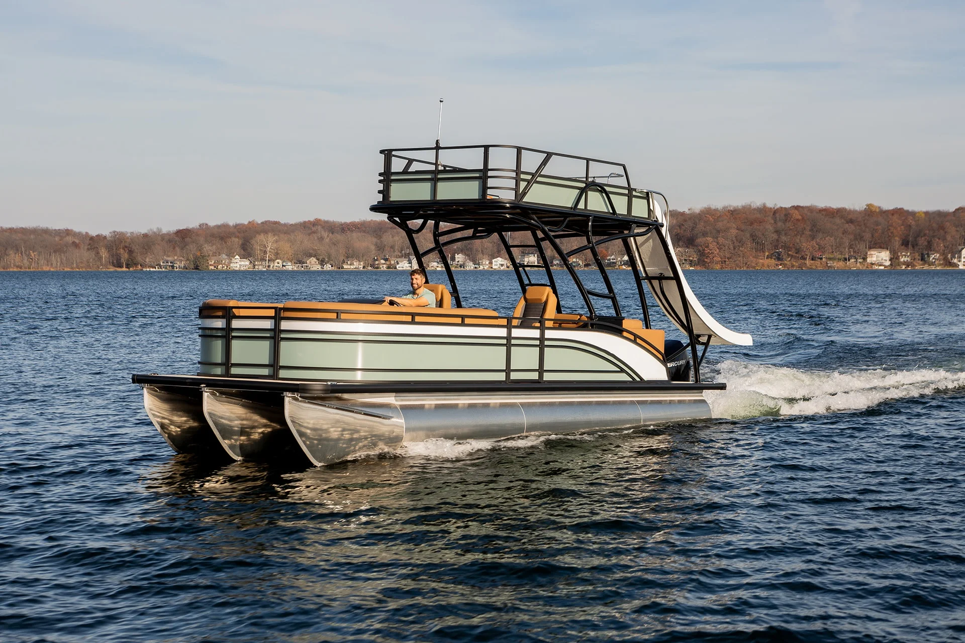 Allshine Leisure Tritoon Party Aluminum Double Decker Pontoon Boat with ...