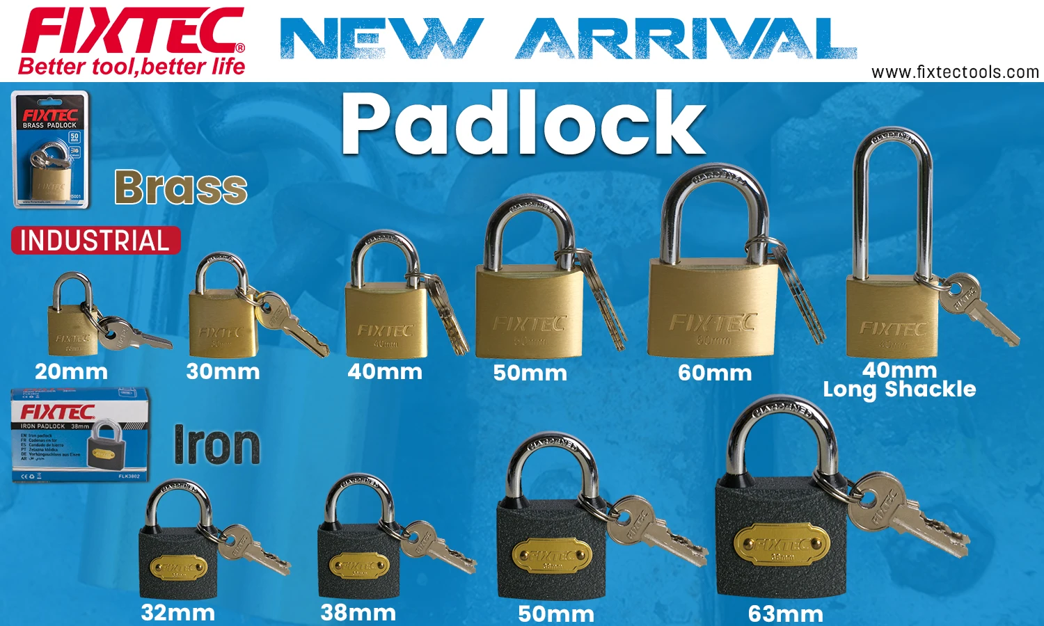 FIXTEC Heavy Durty 20mm/30mm/40mm/ 50mm/60mm Antique Pad Lock Padlock ...