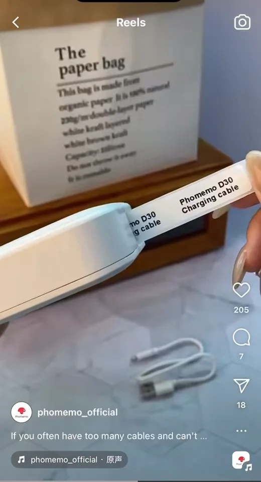 Phomemo D30 Labels Maker Portable Mini Printer Bluetooth Thermal ...