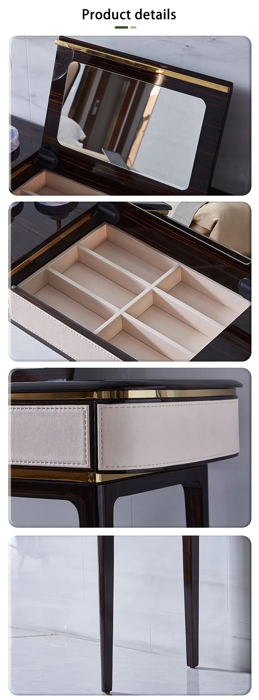 Modern Luxury Make Up Dresser Solid Wood Vanity Desk For Bedroom Makeup ...