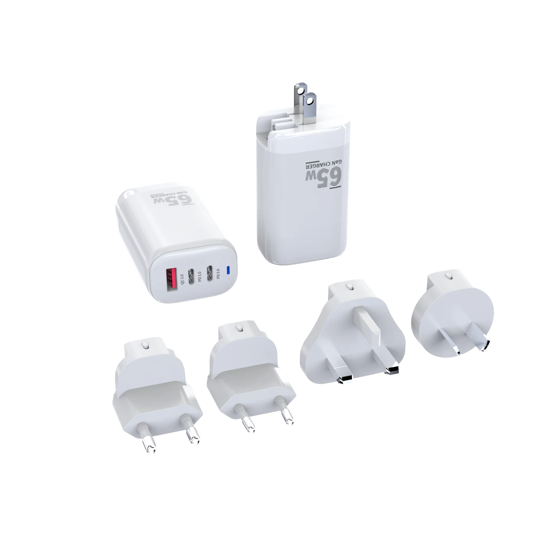 Portable Gan 65w Charger Dual Quick Au/eu/us Plug Charge For Iphone Usb ...