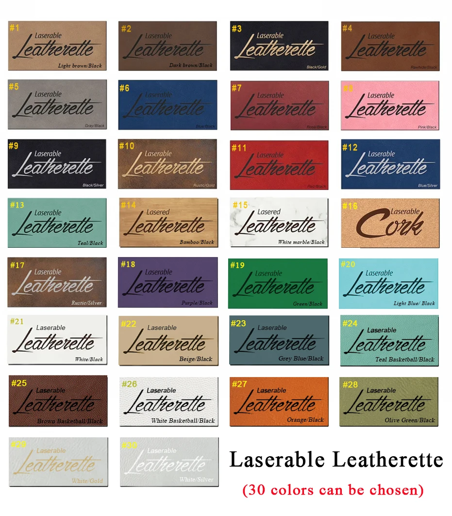 New 39 Color 12*24'' Engravable Hat Patches Leatherette Sheets Self ...