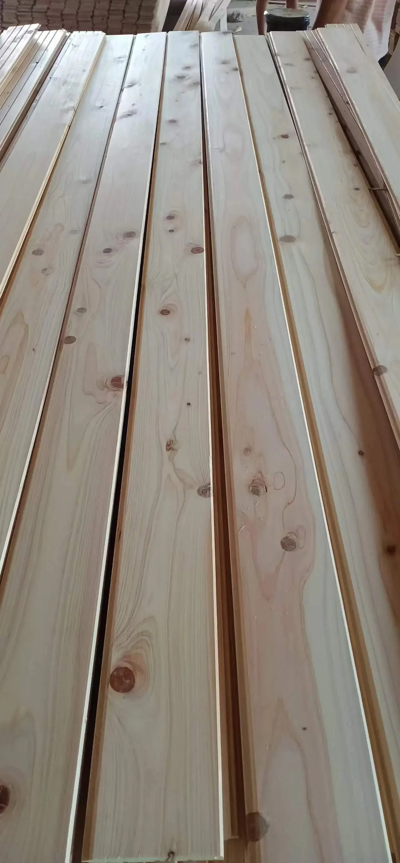 Modern Japanese Hinoki Cypress Solid Wood Wall Panel 2400*100*10 Laser ...