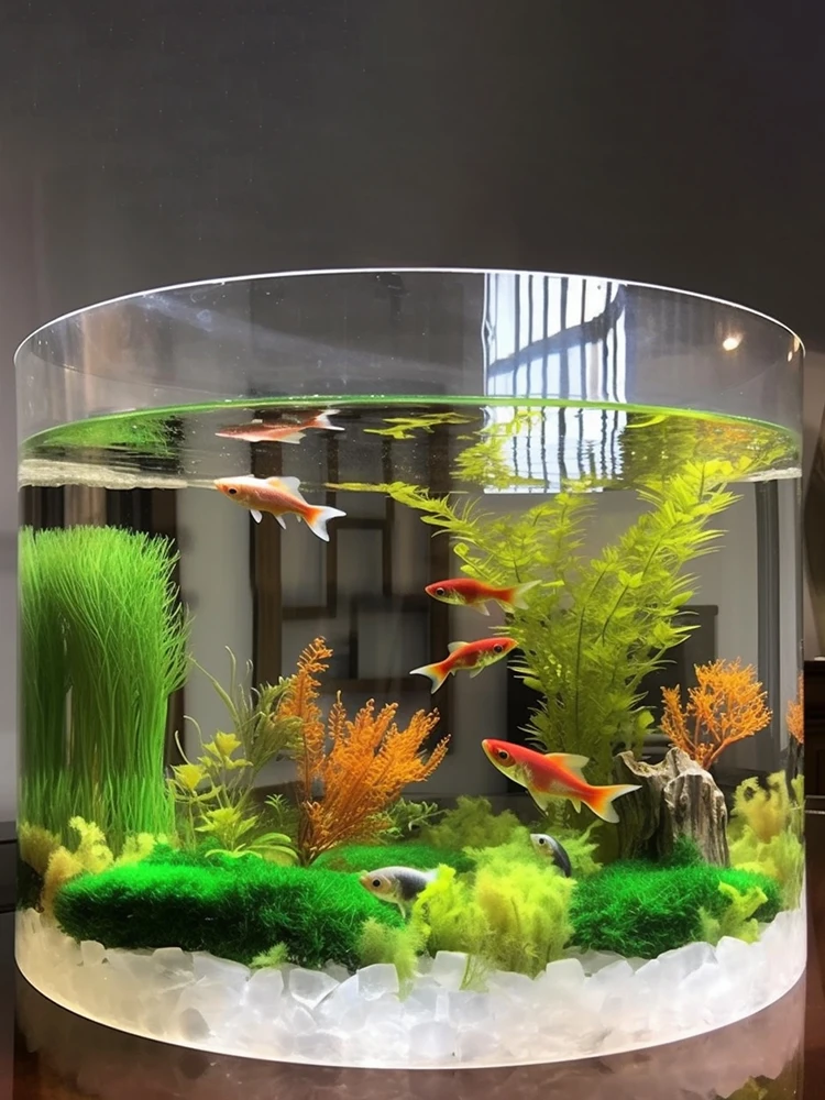 Custom Transparent Round Acrylic Sheet Fish Tank Tables Aquarium Fish ...