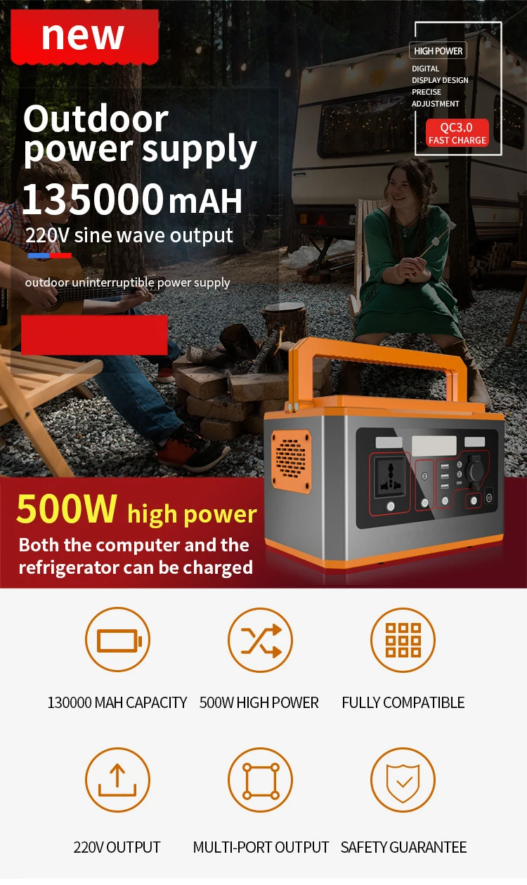 500w Outdoors Power Bank 220v110v Portable Car Charging Portable Energy ...