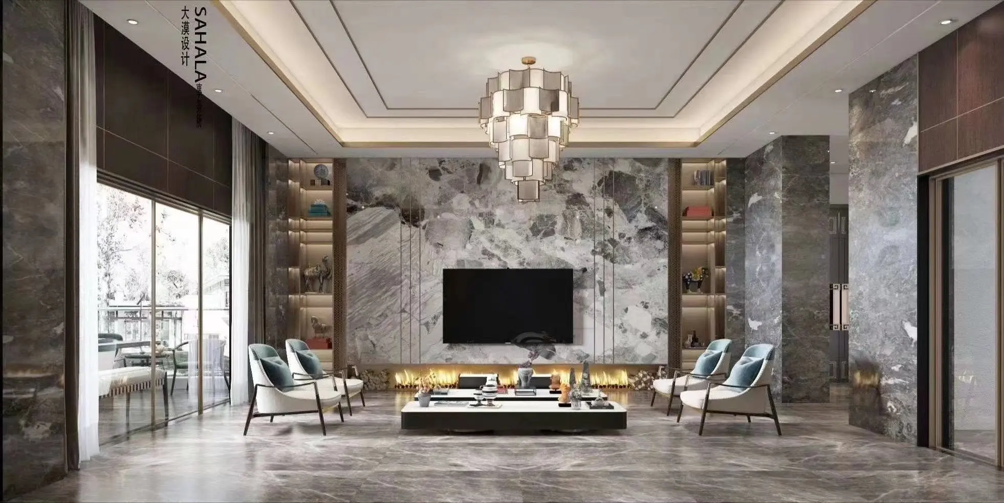 Natural Stone Polished Panda Grey Marble Slab for Floor Wall Tiles ...