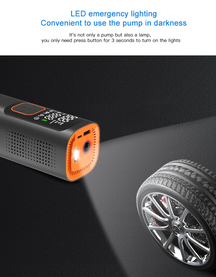 Car Air Compressor Portable Electric Air Pump Smart Tire Inflator ...