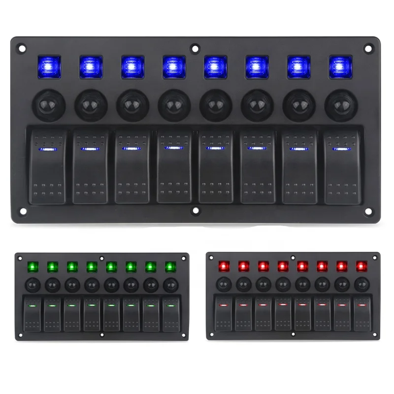 Waterproof 8 Gang Switch Panel - Reliable 12V Marine Solutions