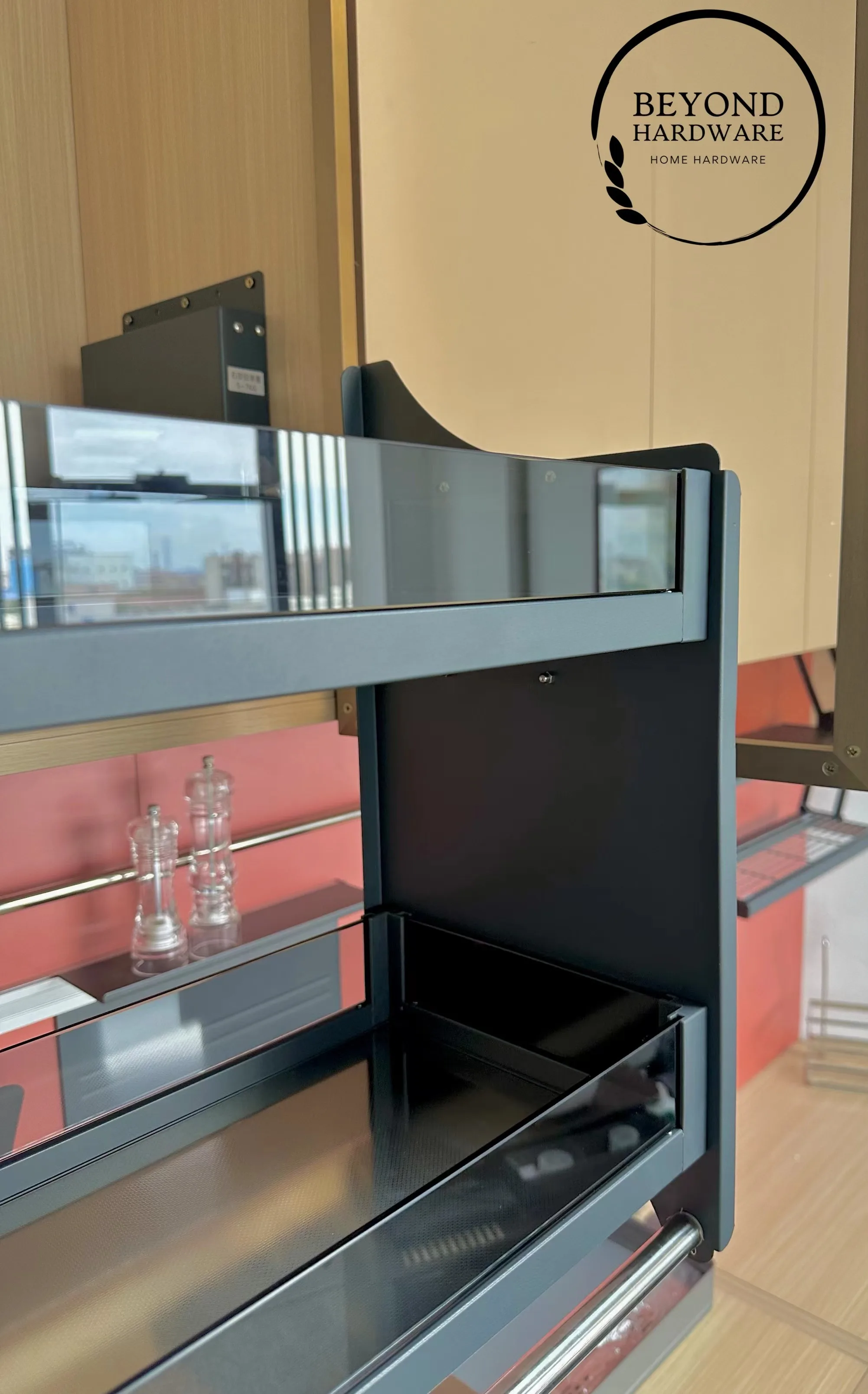 Modular Kitchen Space Saving - Hydraulic Lift down Basket