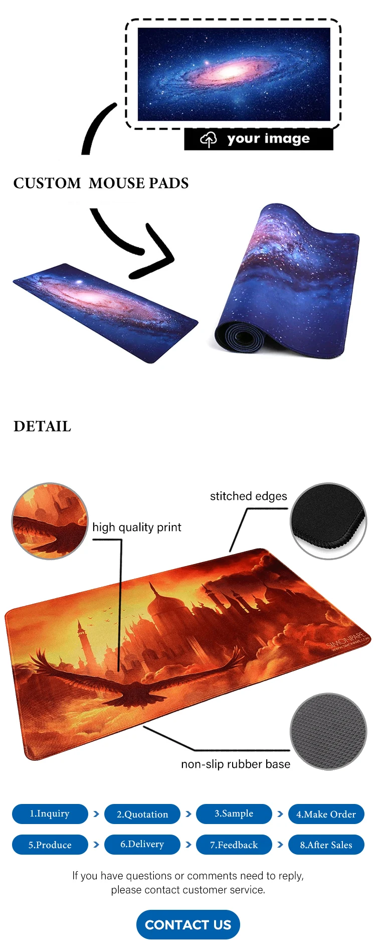 Customizable Cute Cartoon Mouse Pad - Durable & Promotional