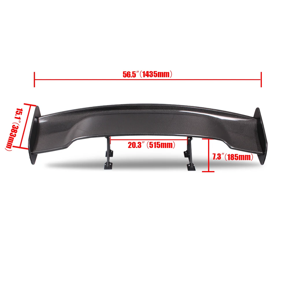 Racing Rear Spoiler GT Style 57Inch Carbon Fiber Car Trunk Wing Spoiler ...