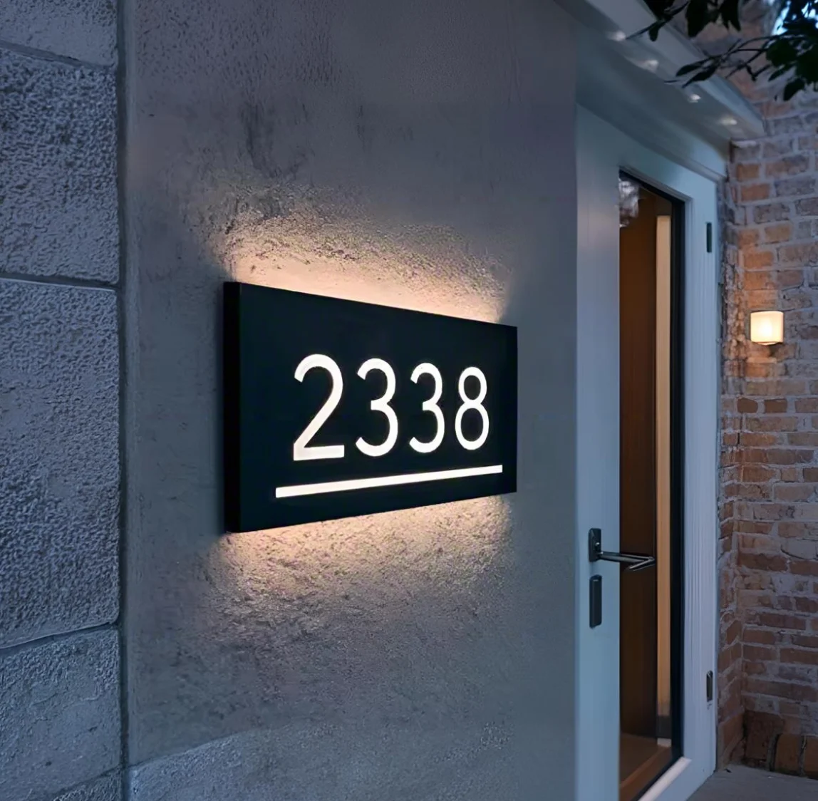 Modern Illuminated LED Door Number Wall Plaque for Advertising ...