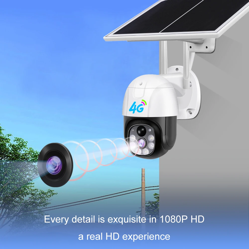 V380 1080P 4G Wifi Solar PTZ Outdoor Surveillance Camera
