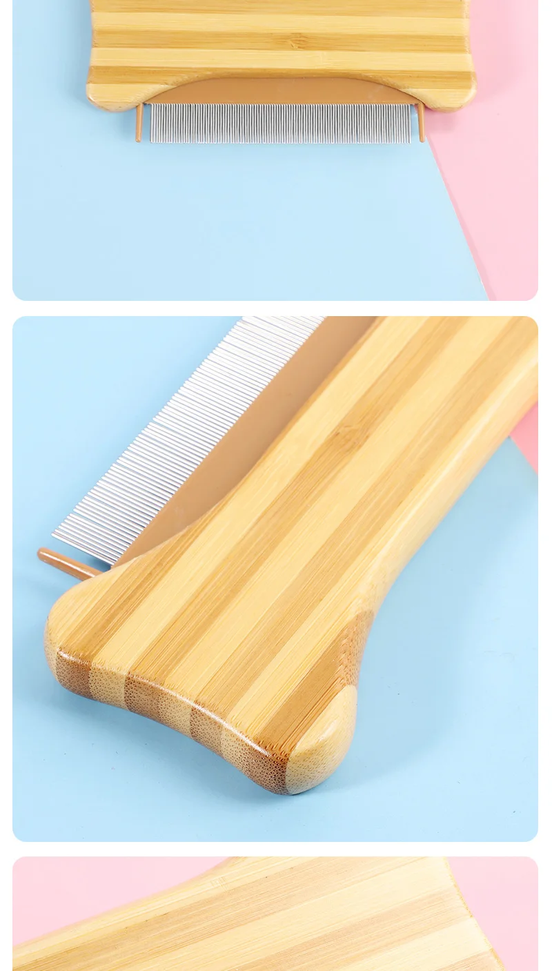 Trainpro Professional Color Bamboo Pet Flea Comb - Easily Remove Fleas ...
