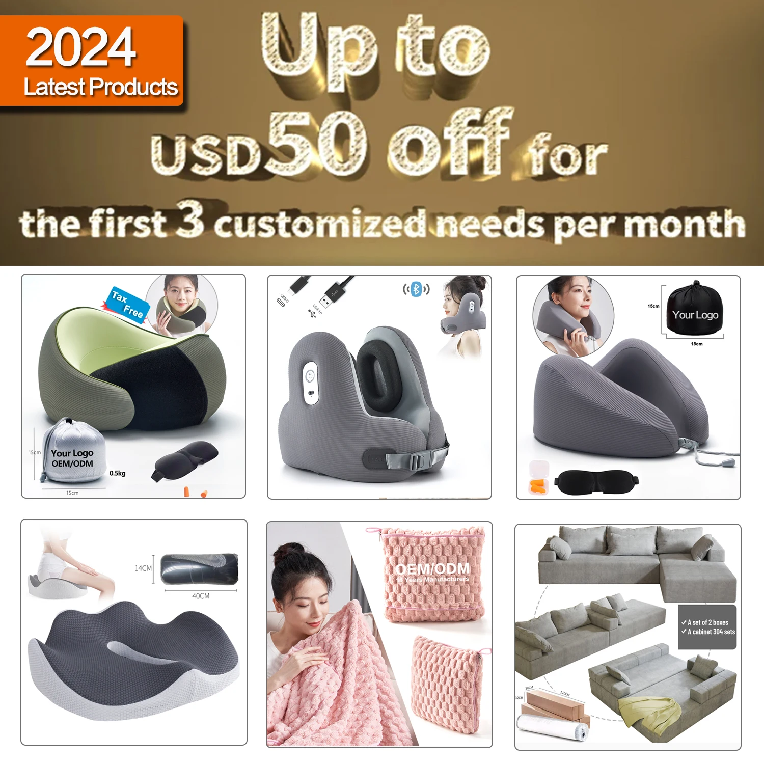 Hot Sell Concave Neck Pillow - Memory Foam with Bluetooth