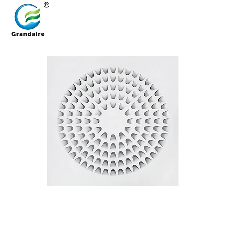 Grandaire Ventilation Square Ceiling Swirl Radial Flow Air Diffusers With 22 Fixed Blades In ...