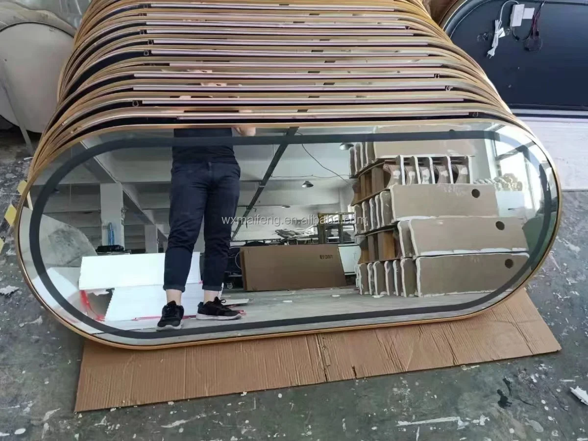 New Arrival Large Full Length Gold Styling Barber Salon Furniture Wall ...